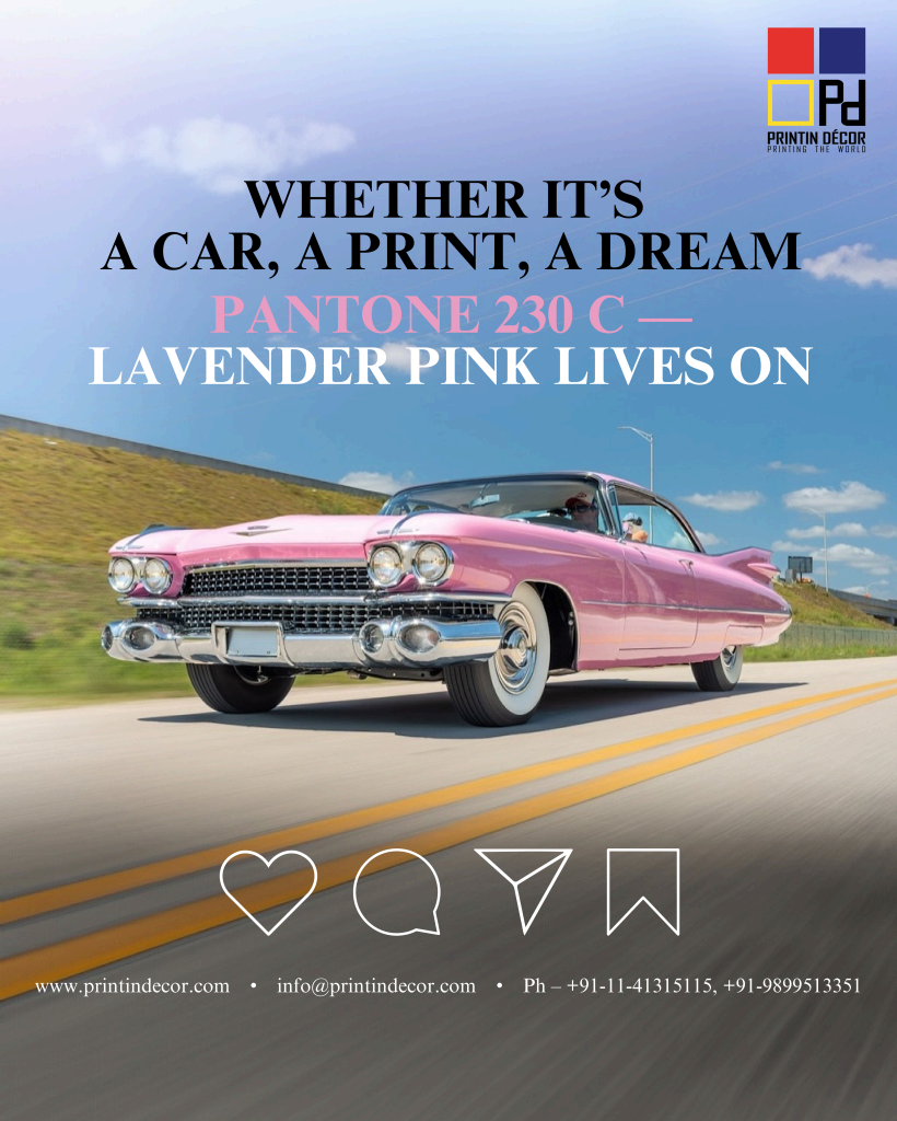 The Royal Ride in Lavender Pink with 1959 Cadillac — Pantone 230C